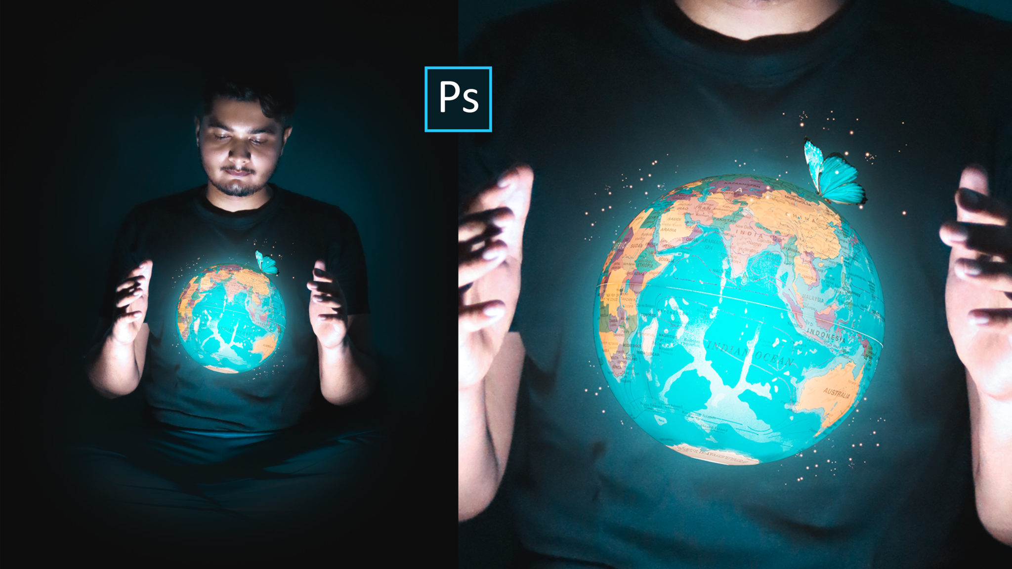 How to Edit Like @Calop in Photoshop | Man Holding Moon in Hand ...