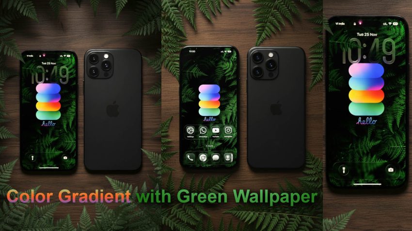 Green with Color Gradient Mobile Depth Wallpaper » ashvircreations