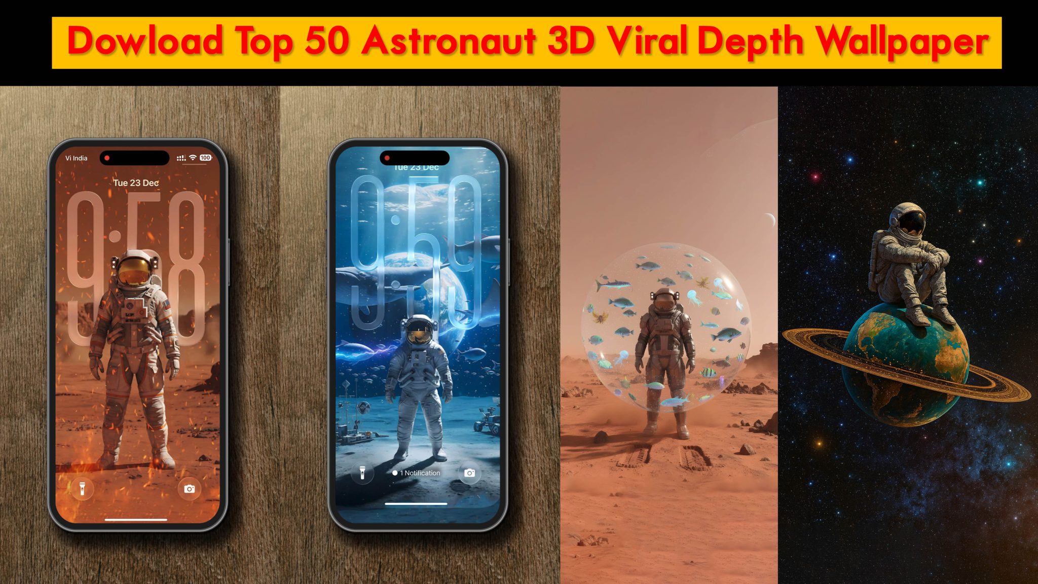 50 Best Astronaut 3D Depth Viral iPhone Wallpaper 2026 » ashvircreations